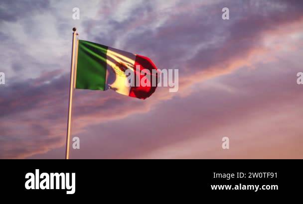 Waving Mexican Flag In Mexico City National Celebration. Estados Unidos ...
