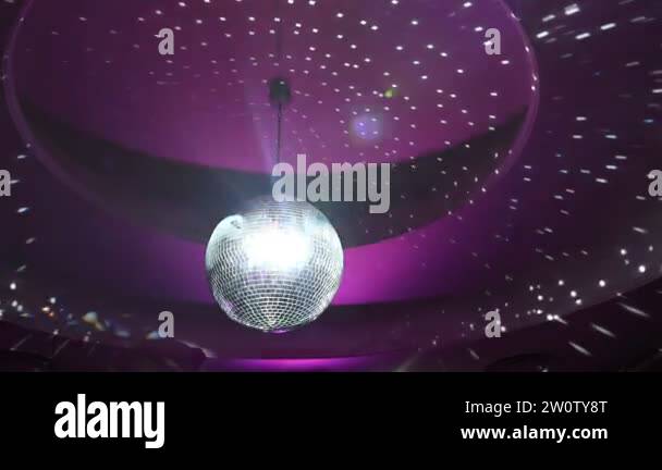 Disco Ball, view from below, from the disco ball beams, stage light ...