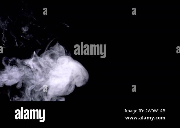 Realistic smoke, fog, haze isolated on black background, screen mode ...
