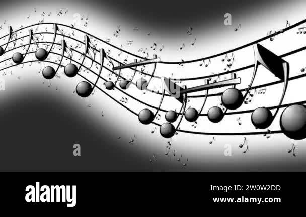 Animated background with musical notes, Music notes flowing, flying ...