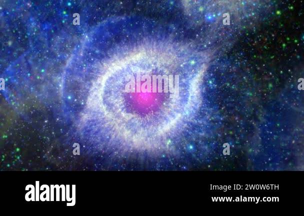 Space flight to Helix nebula eye of God in Deep Space, 4K 3D outer ...