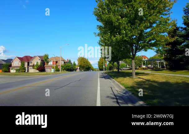 Viewpoint of Driver Crime Running Stop Sign at City Suburb Four-Way ...