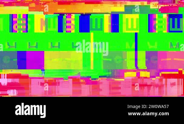 colorful vhs glitch background realistic flickering, analog vintage TV ...
