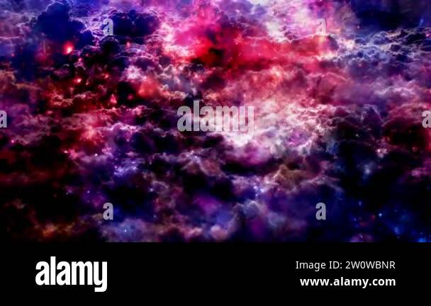 Soft Purple Clouds and Slow Rising Magic Particle Spheres - 4K Seamless ...