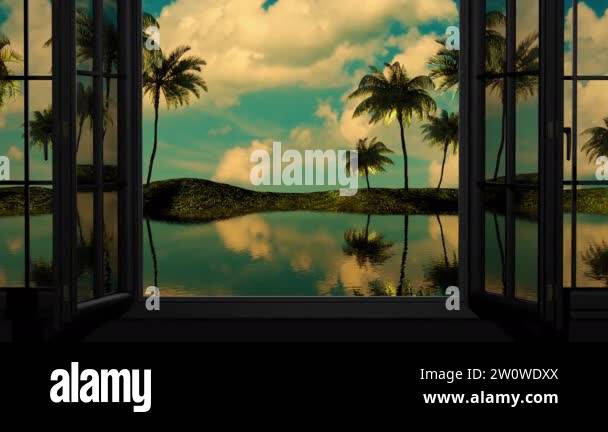 Hotel window reflection palm Stock Videos & Footage - HD and 4K Video ...