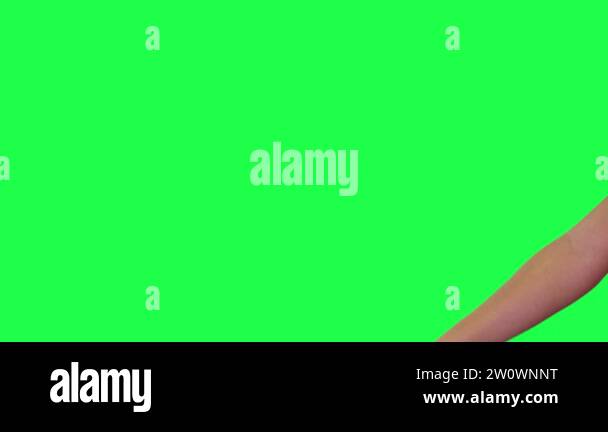 Female hand sign mic drop over green screen Stock Video Footage - Alamy