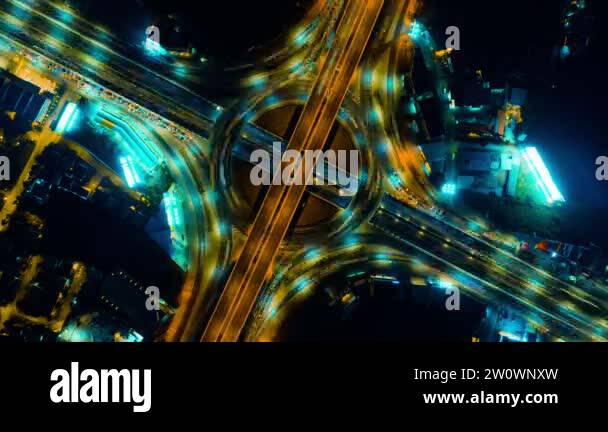 4k, Time lapse expressway top view, Circl Road traffic an important ...