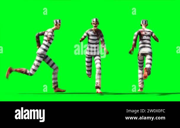 Zombie animation. Phisical motion blur. Realistic green screen 4k ...
