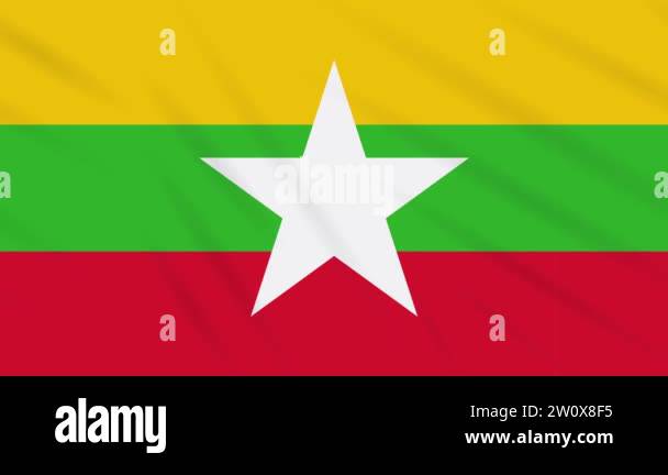 Myanmar flag waving cloth background, loop Stock Video Footage - Alamy