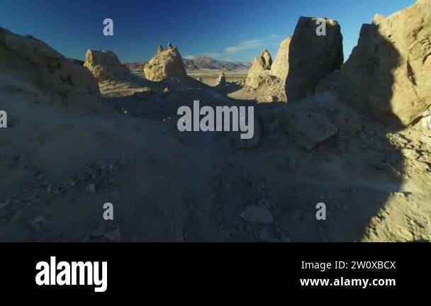 Trona Pinnacles Rock Spires Silhouettes in Mojave Desert Near Death ...