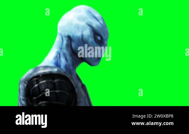 Military alien animation. Phisical, motion blur. Realistic 4k green ...