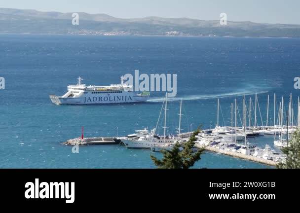 Ferry arriving in the harbour of Split, Croatia Stock Video Footage - Alamy