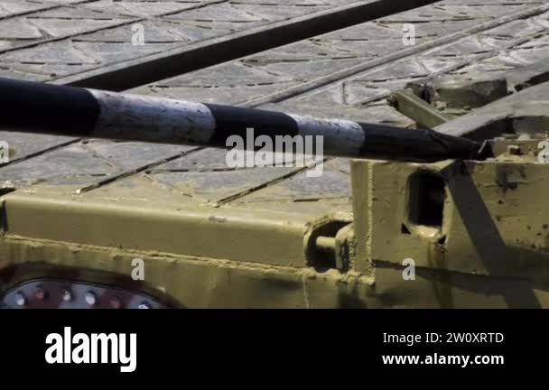 A military cadet soldier works on a pontoon with an internal ...