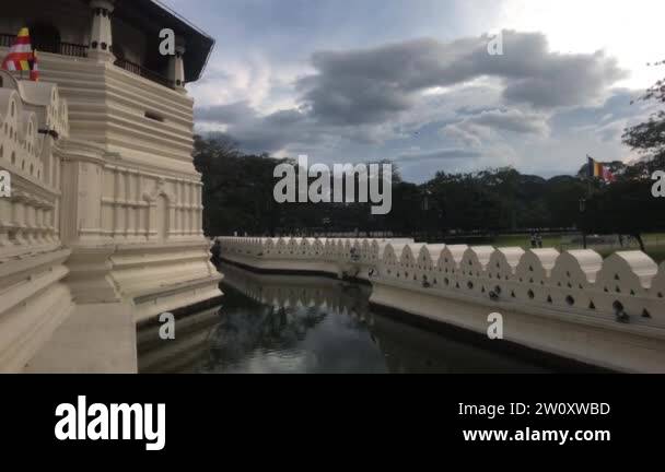 Kandy, Sri Lanka, November 25, 2019, Sri Dalada Maligawa along the main ...