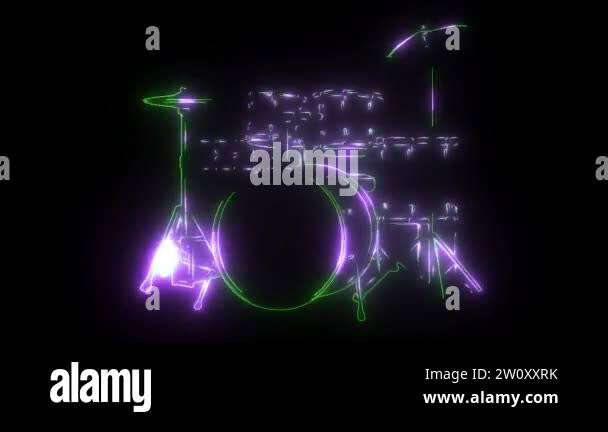 drum kit digital laser animation Stock Video Footage - Alamy
