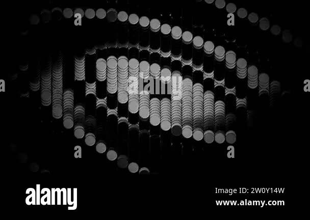 A computer generated animation of small circles moving vertically to ...