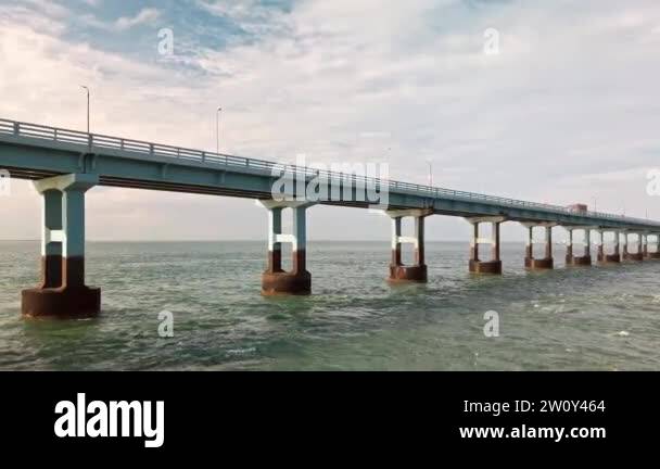 Rameshwaram, India - Circa December 2019. View of Pamban bridge in ...