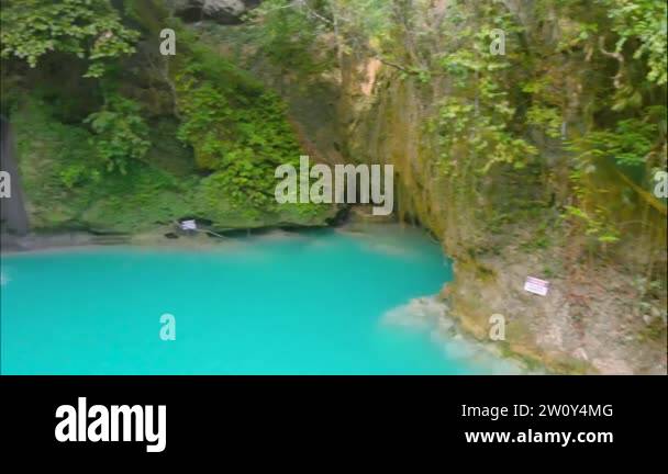 Kawasan Falls on Cebu Island, Philippines. Beautiful waterfall in ...
