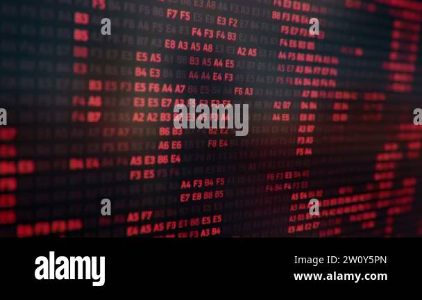 Technological Background With Representation Of Red Binary Code In Different Configurations On