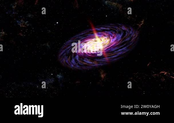 Spinning spiral galaxy in Deep Space. Flying Flight through star fields ...