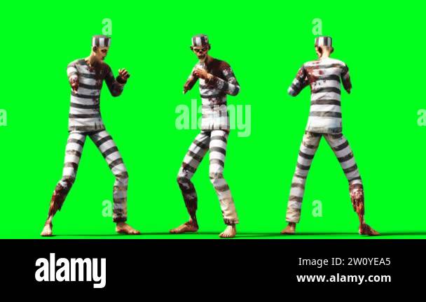 Zombie animation. Phisical motion blur. Realistic green screen 4k ...