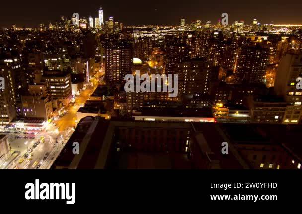 Flying over the deep night timelapse clouds with dark sky. Seamlessly ...