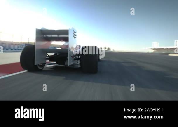 driving behind F1 race car on desert circuit Stock Video Footage - Alamy