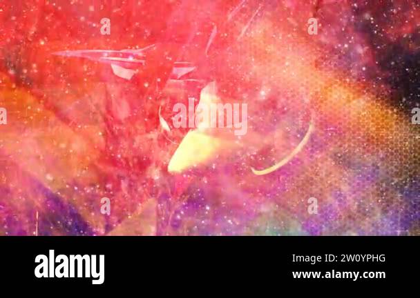 Geometric Pink Solar System with Rotating Stars - 4K Seamless Loop ...