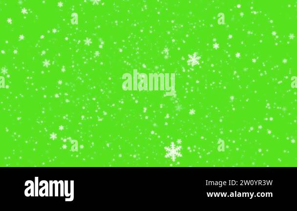 Isolated falling snow on green screen, Realistic Snow Falling in Front ...