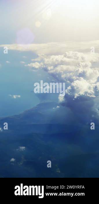Flying through heavenly beautiful sunny cloudscape. Amazing timelapse ...