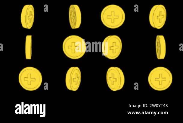 8 bit coins spinning around seamless animation Stock Video Footage - Alamy