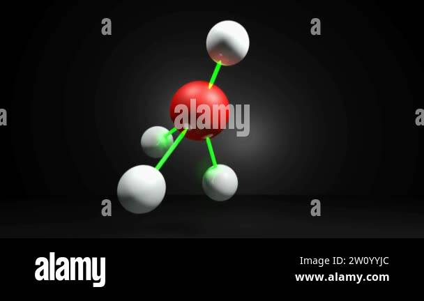 Structure model of CH4 (Methane) molecule - 3D rendering videoclip ...