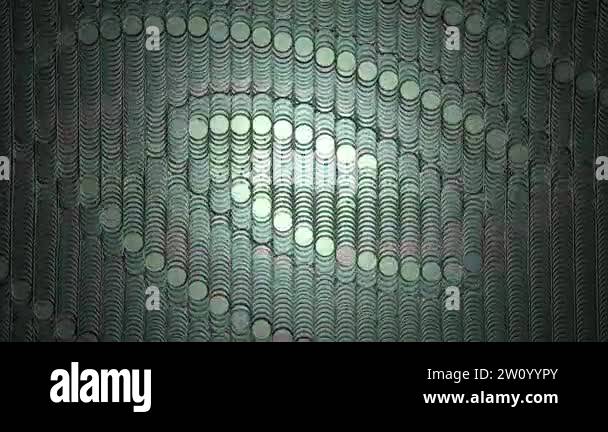 A Computer Generated Animation Of Small Circles Moving Vertically To Create A Pulsing Motion