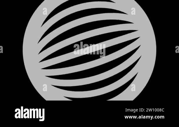 Circle with internal geometric shapes in black and white, with ...