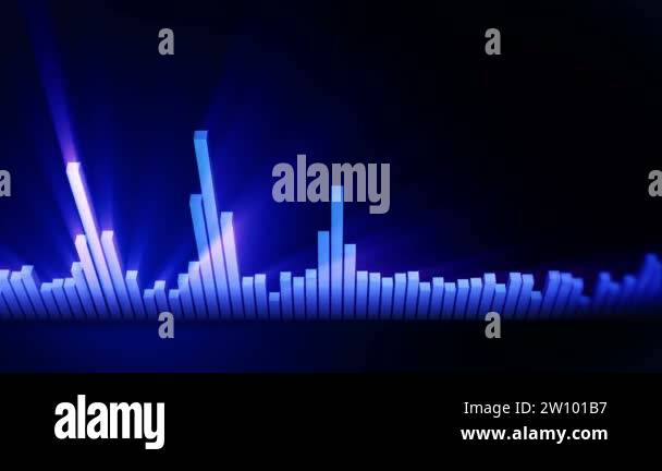 Audio blue wave animation. Sound wave from equalizer. Pulse music ...