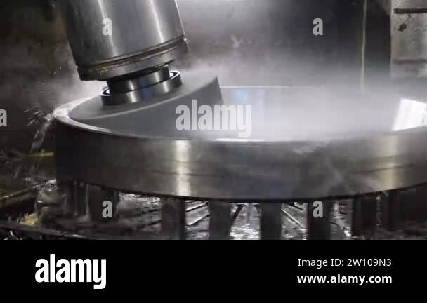 Equipment at bearing factory. machine tooling unit ready for polishing ...