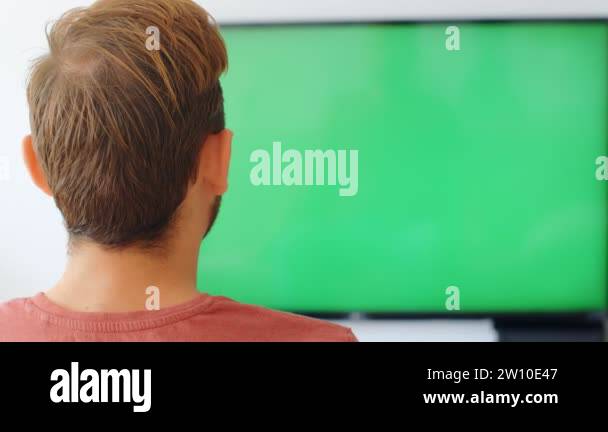 Sports Fan Reaction Concept - Back view of an angry disappointed sports ...