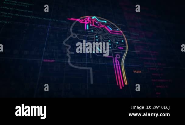 Artificial Intelligence project creating. Abstract concept of cyber ...