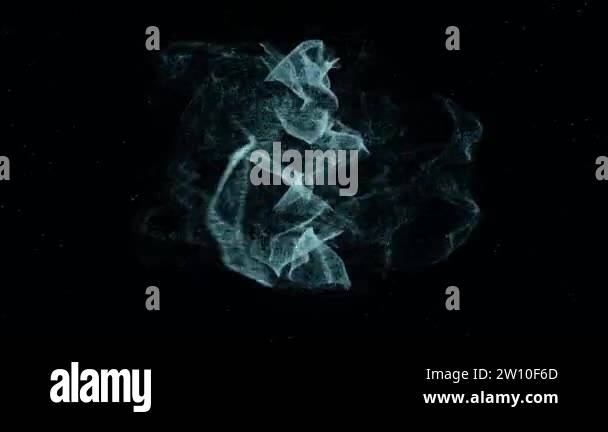 Digital animation of grey moving particles forming the Skype app icon ...