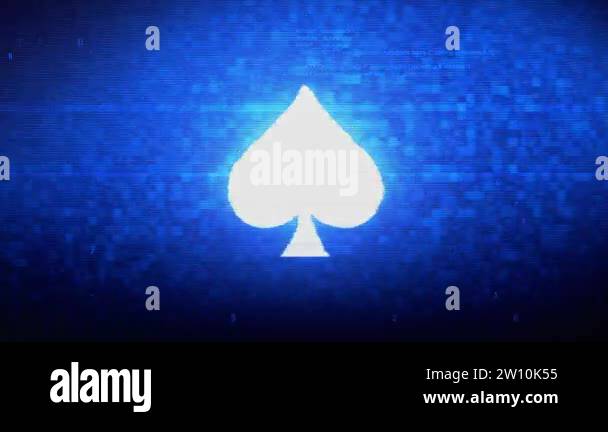 Playing card spades Symbol Digital Pixel Noise Error Animation Stock ...