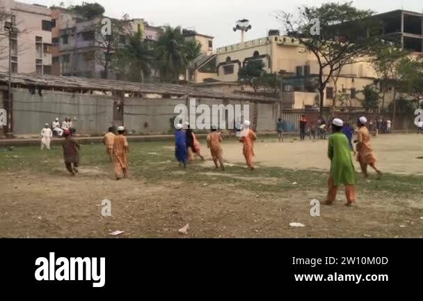 Unidentified children and young people at the RA playground in the Shyamoli area of Dhaka, the ...