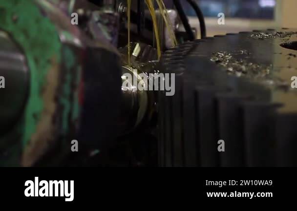 On a hobbing machine, cutting involute teeth with a worm cutter, on a ...