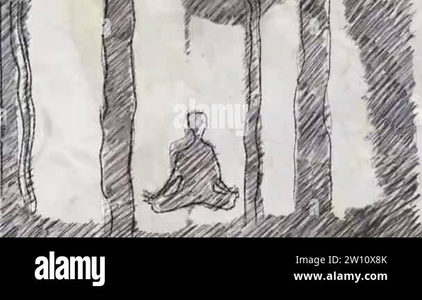 Drawing illustration meditating man Stock Videos & Footage - HD and 4K ...