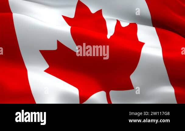 Canada flag waving in wind. Realistic Canadian Flag background. Red ...