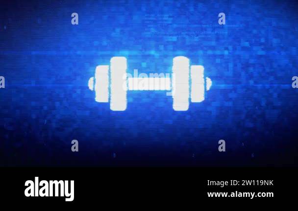 Barbell, dumbbell, exercise Symbol Digital Pixel Noise Error Animation ...