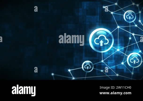 Server data space with cloud icons floating. Internet connection ...