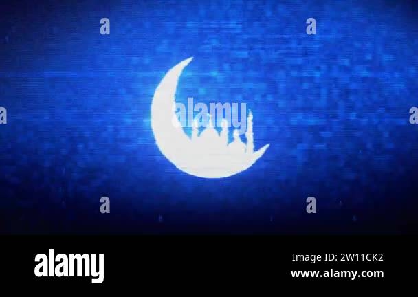 Islamic mosque Moon ramadan Symbol Digital Pixel Noise Error Animation ...