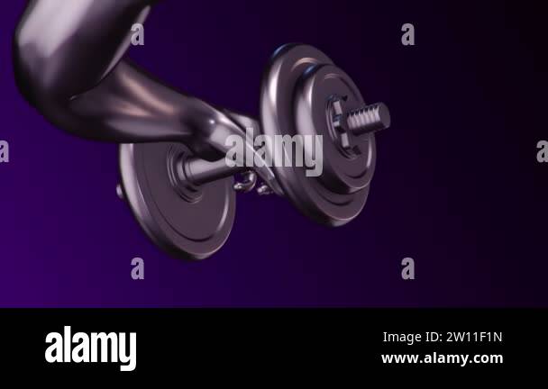 Animation of raising and lowering purple male abstract hand with ...