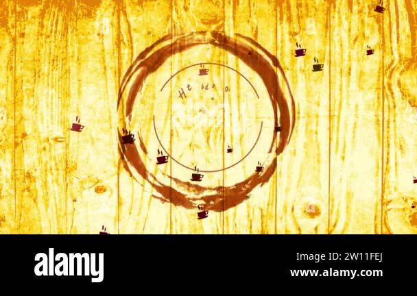 Inertial Bounce And Spin Animation Of Hot And Tasteful Coffee Mark For ...