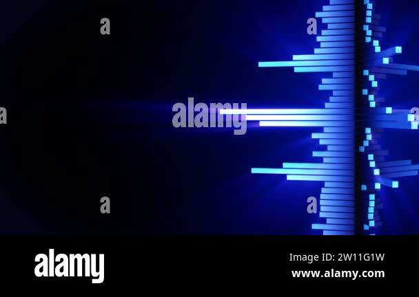 Audio blue wave animation. Sound wave from equalizer. Pulse music ...